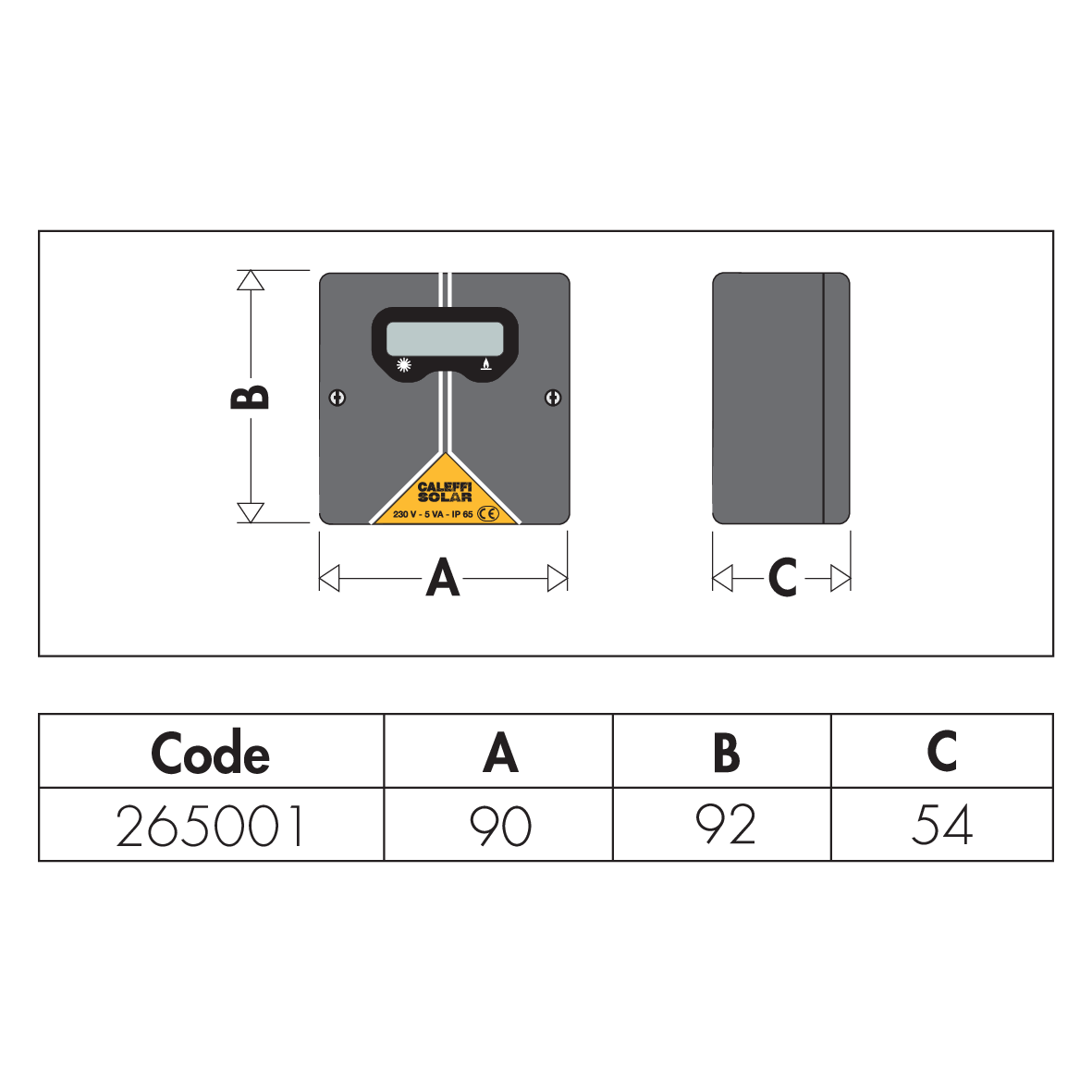 Thermostat with display showing storage temperature. | Caleffi S.p.a.