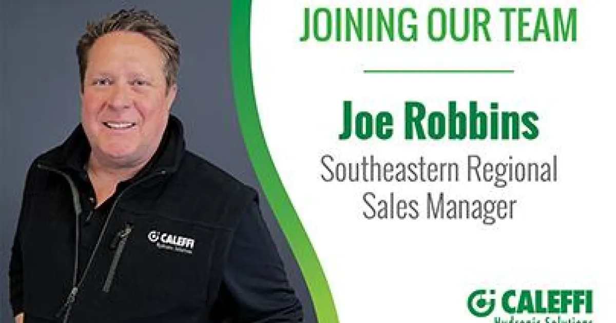 Caleffi Appoints Joe Robbins As Regional Sales Manager | Caleffi S.p.a.