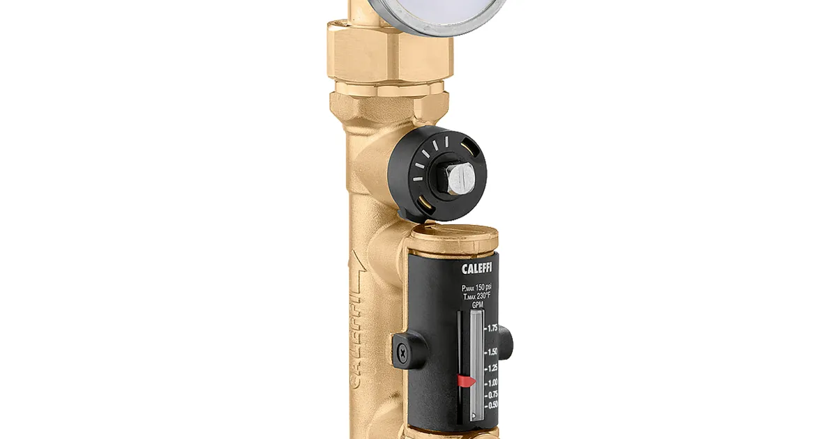 Quicksetter+™, Balancing valve with temperature gauge (NPT) | Caleffi S ...
