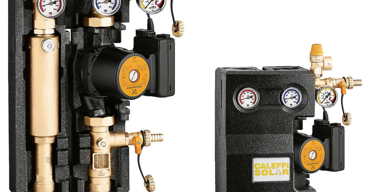 Pump station for solar thermal systems, flow and return connection ...