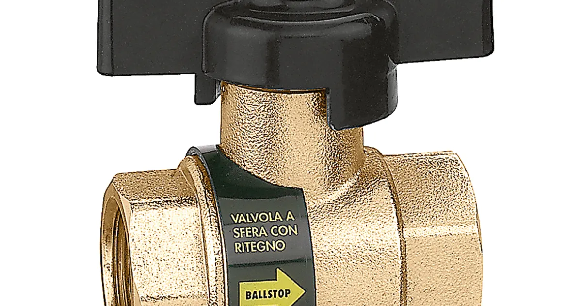 BALLSTOP, Ball valve with built-in check valve, female connections ...