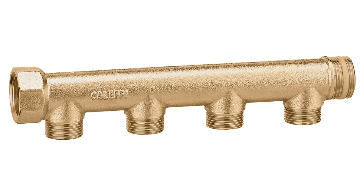 Modular single distribution manifold. Male outlet connection. | Caleffi ...