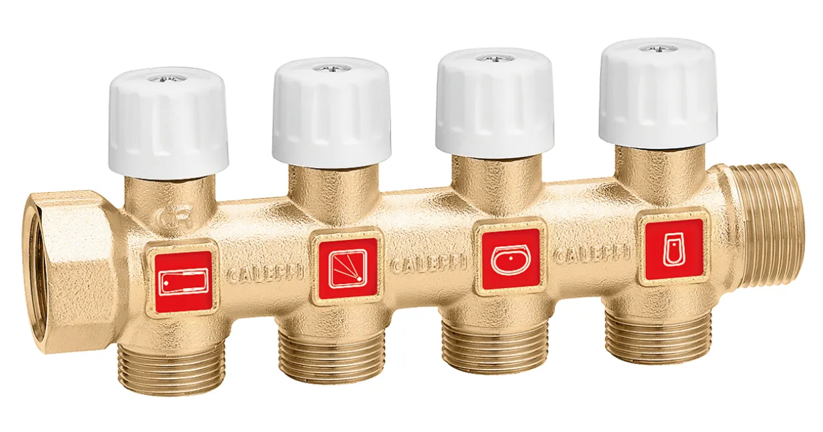 Modular single distribution manifold with shut-off valves. | Caleffi S.p.a.