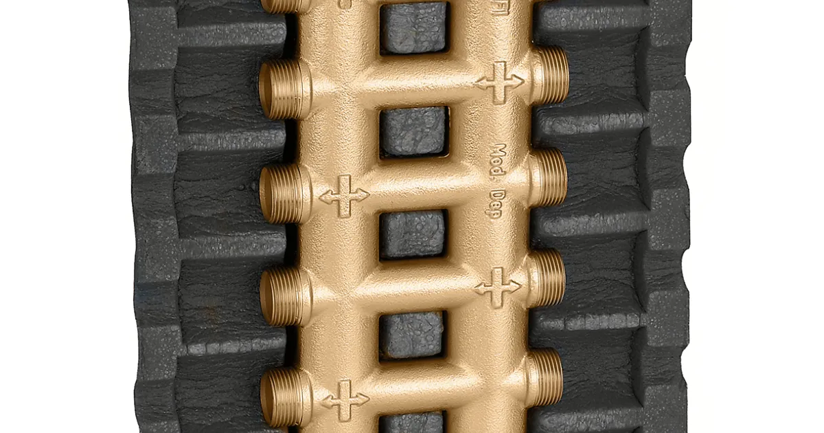 Collettore complanare riscaldamento fuso monoblocco | Caleffi