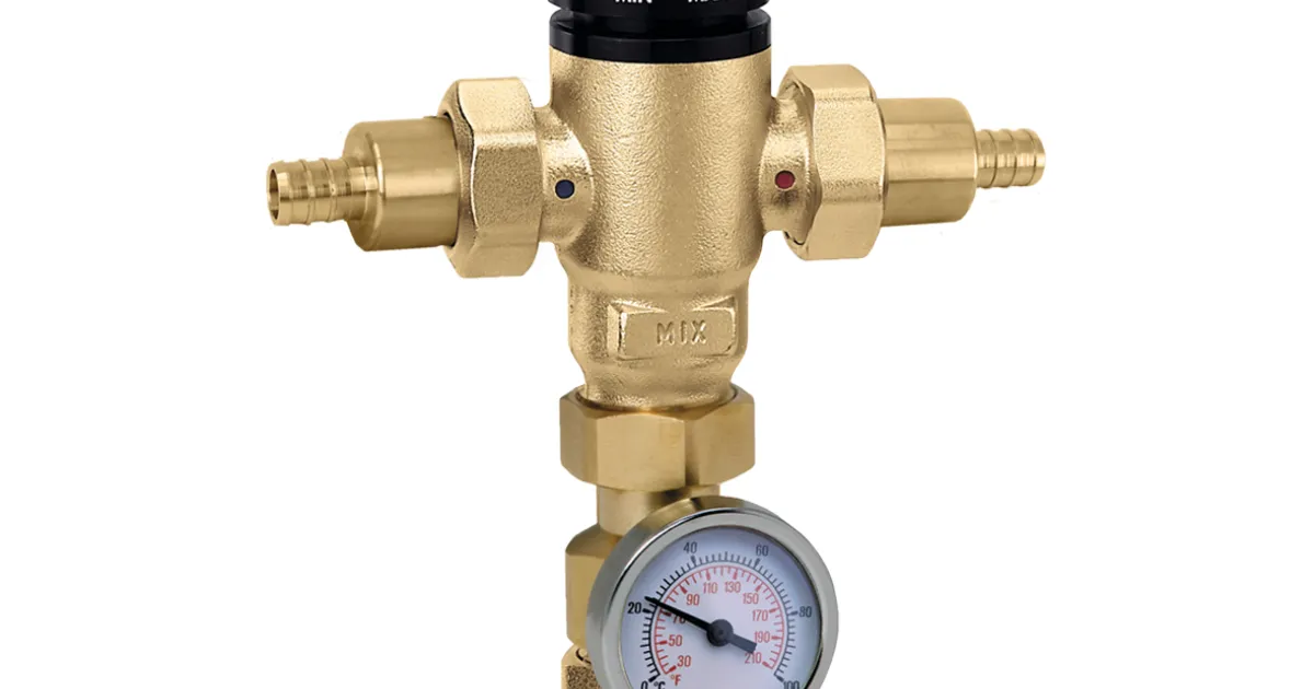 MixCal™, Adjustable thermostatic mixing valve with gauge (PEX ...