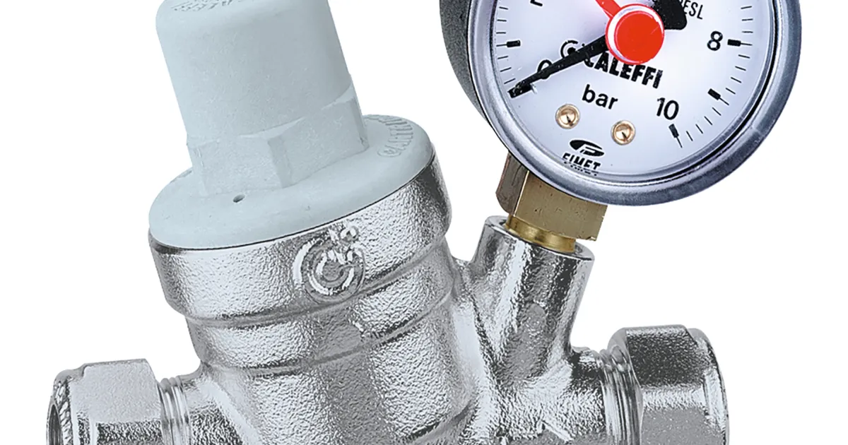 Inclined pressure reducing valve with compression ends. | Caleffi S.p.a.