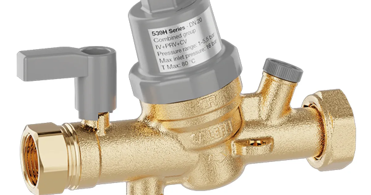 Combined group for pressure control in domestic water systems ...