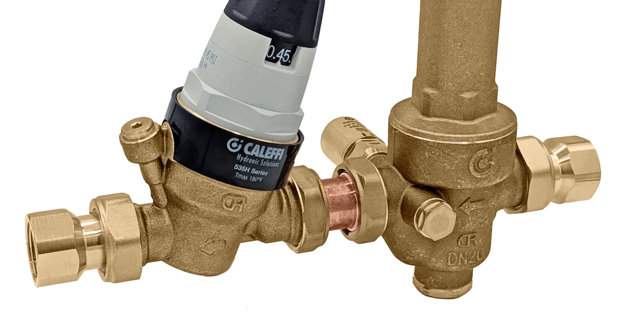 Two stage pressure reducing valve kit (union) | Caleffi S.p.a.